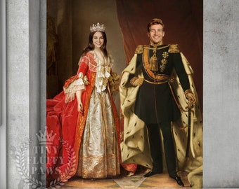 Royal Portrait Painting King And Queen