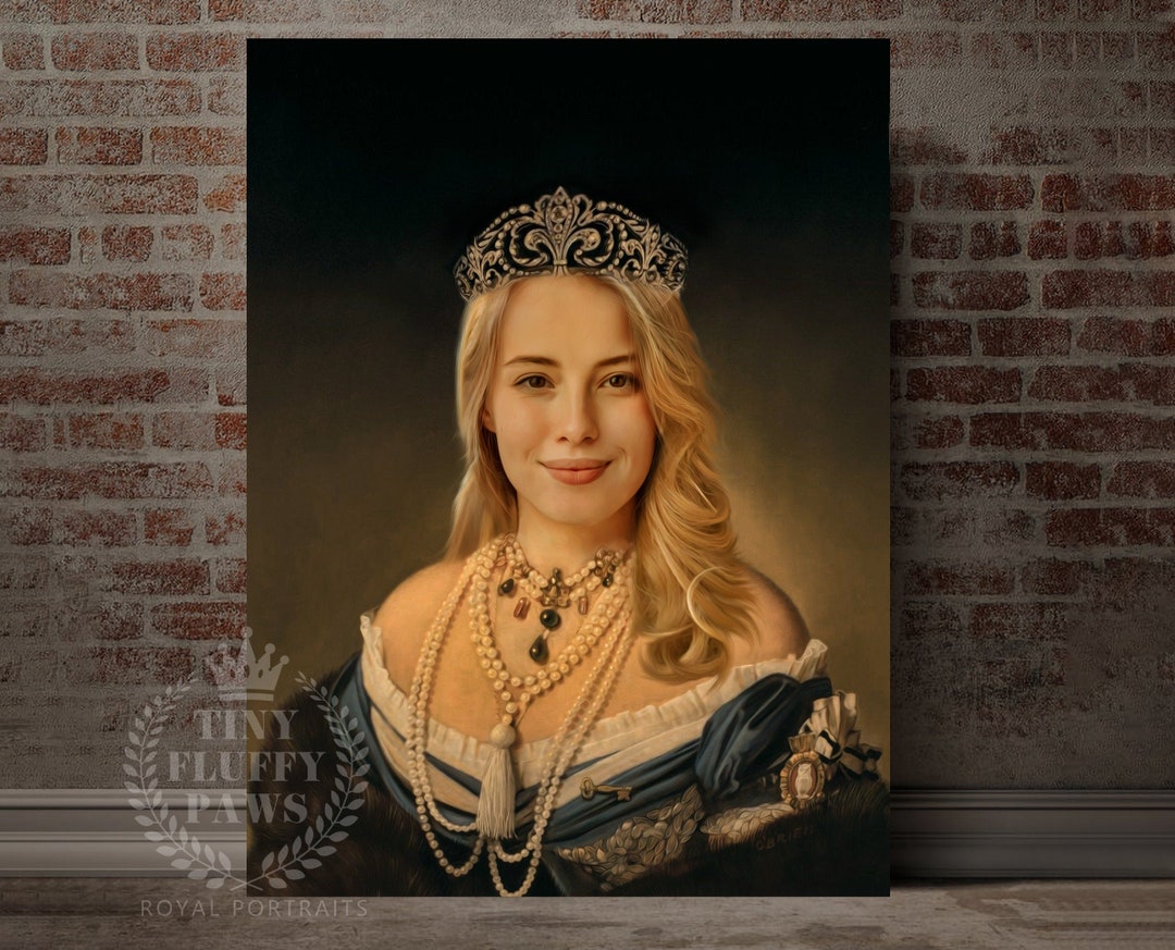 Custom Human Portrait, Royal Woman Portrait, Christmas Woman Gift Mom ...