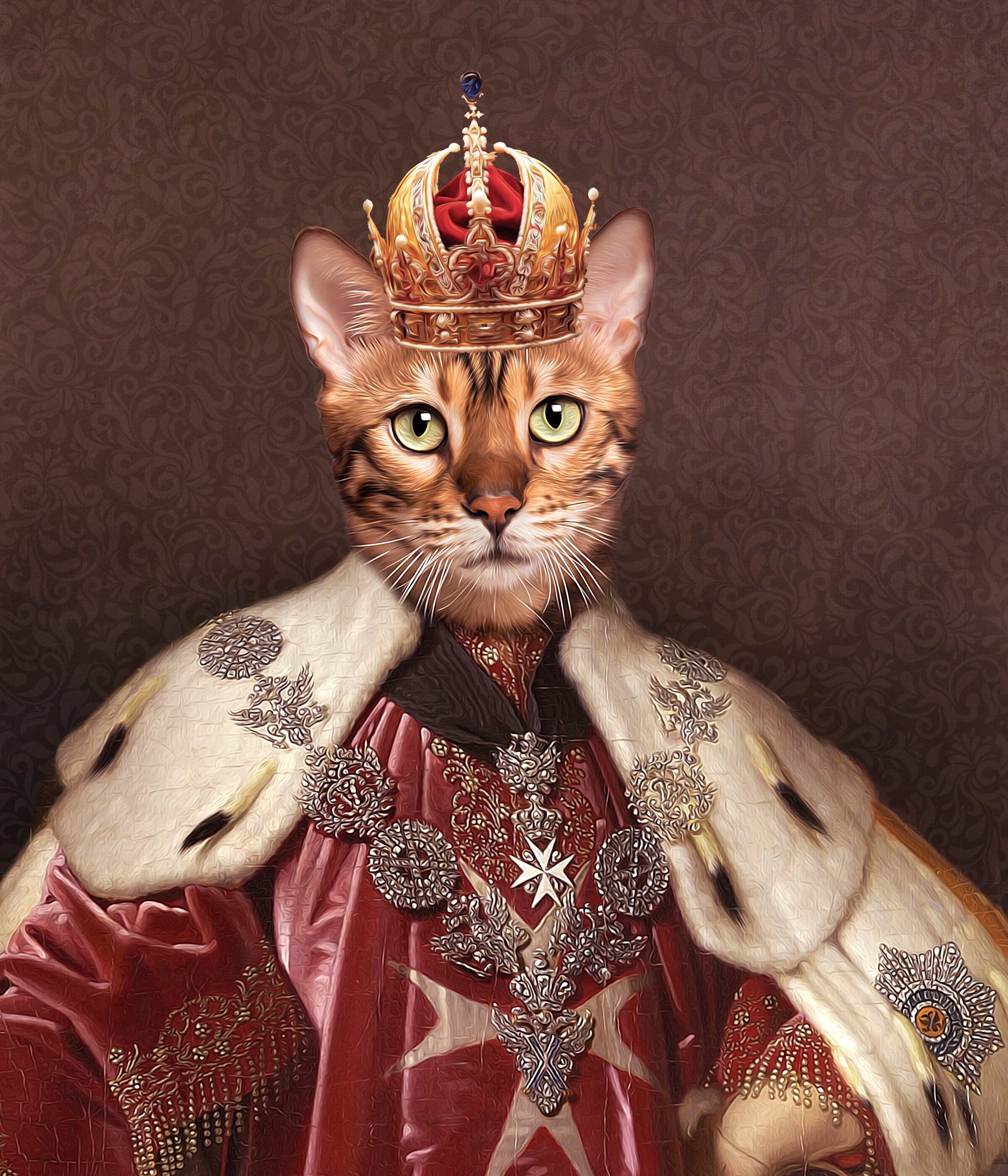 Custom Pet Portrait Royal Pet Portrait Fathers Day Gift Pet - Etsy