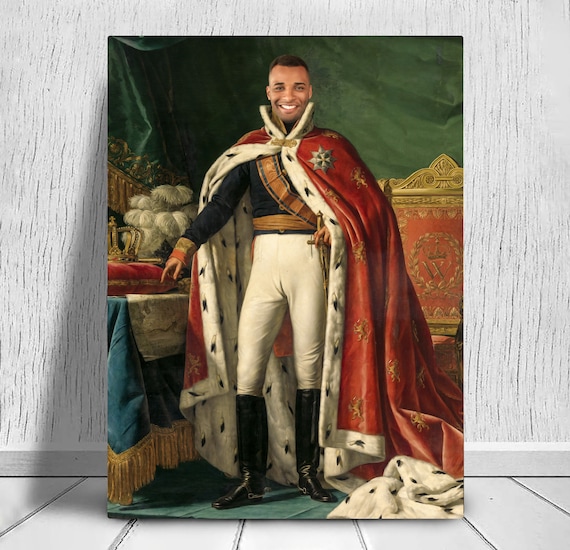 Custom Human Portrait Royal Man Portrait Fathers Day Gift | Etsy