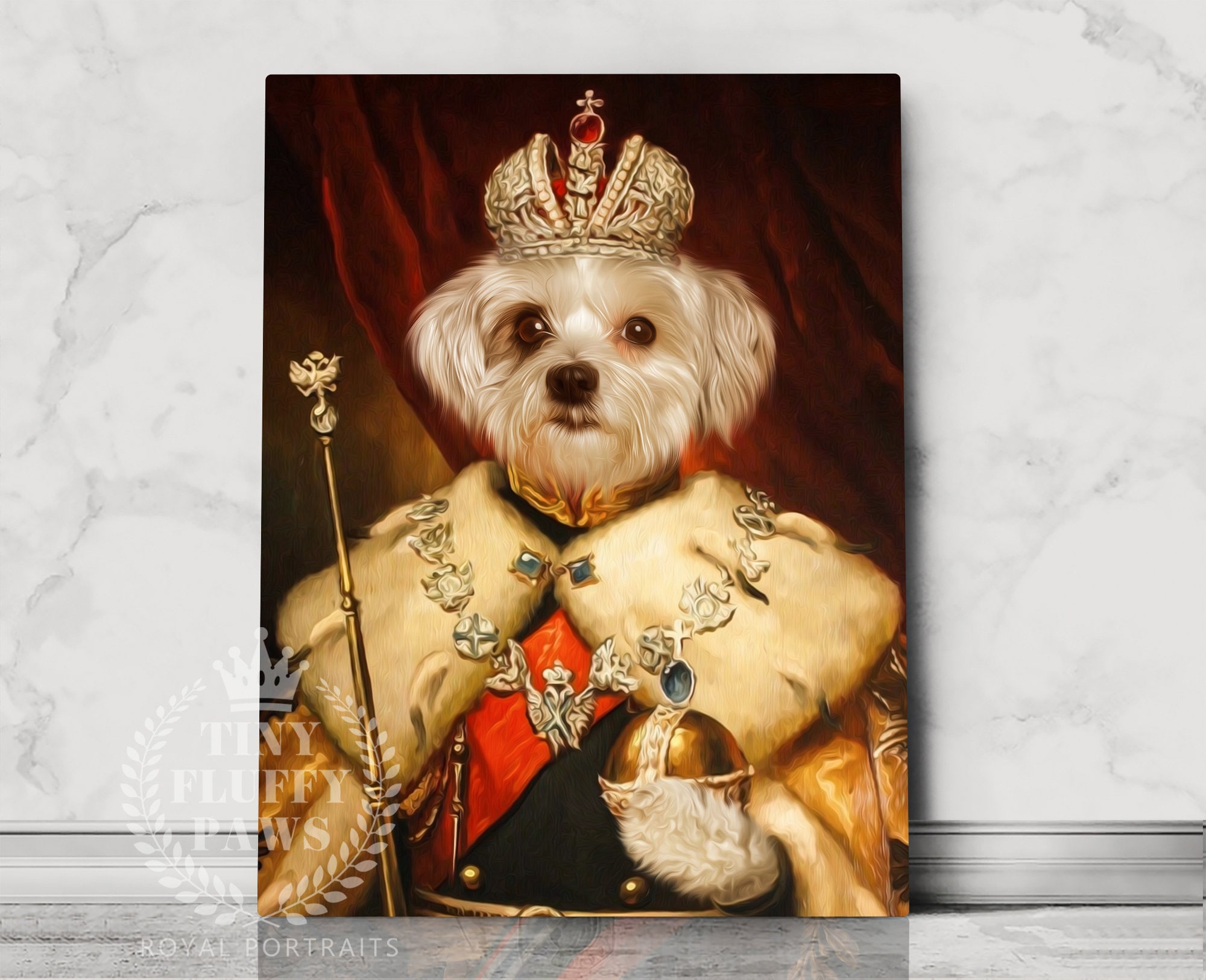 Custom Pet Portrait Royal Pet Portrait Mother's Day Gift | Etsy