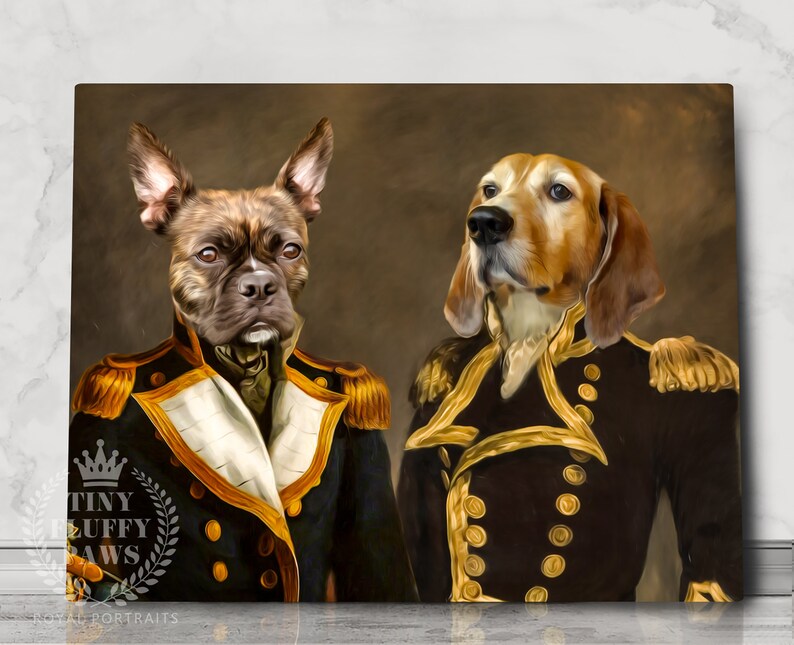 American Gothic Multiple Pet Portrait 2 Dogs in One Portrait - Etsy