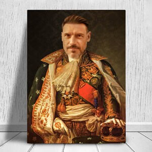 Custom Human Portrait, Royal Man Portrait, Father's Day Gift Dad Regal ...