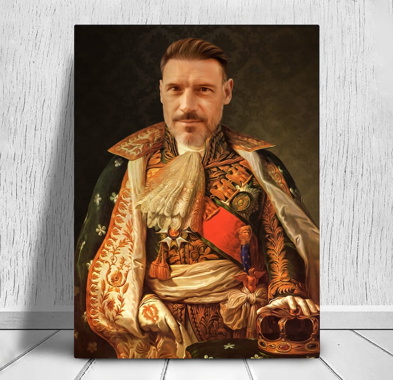 Custom Human Portrait Royal Man Portrait Fathers Day Gift - Etsy