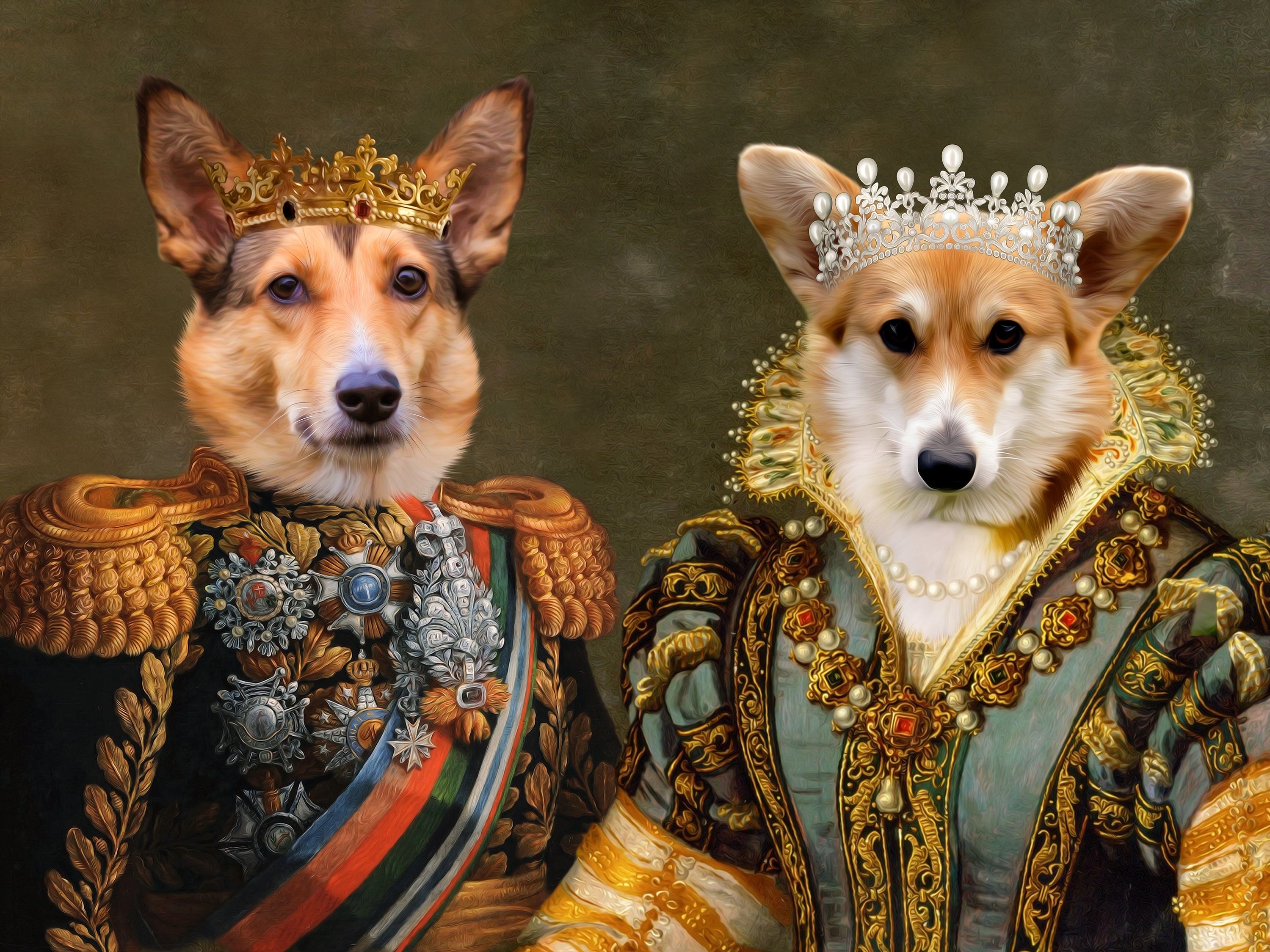 Custom Pet Portrait Royal Pet Portrait Custom Multiple Pet - Etsy Canada