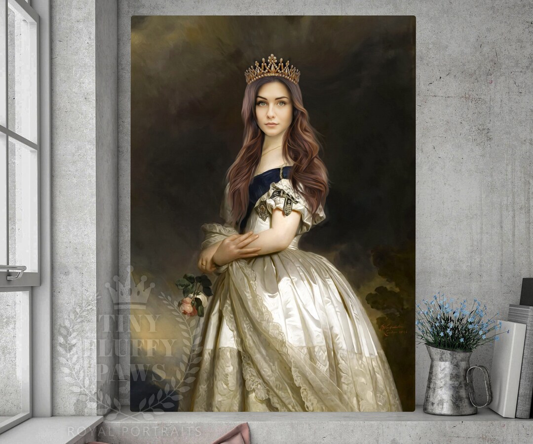 Custom Human Portrait, Royal Woman Portrait, Christmas Gift Mom Girl ...