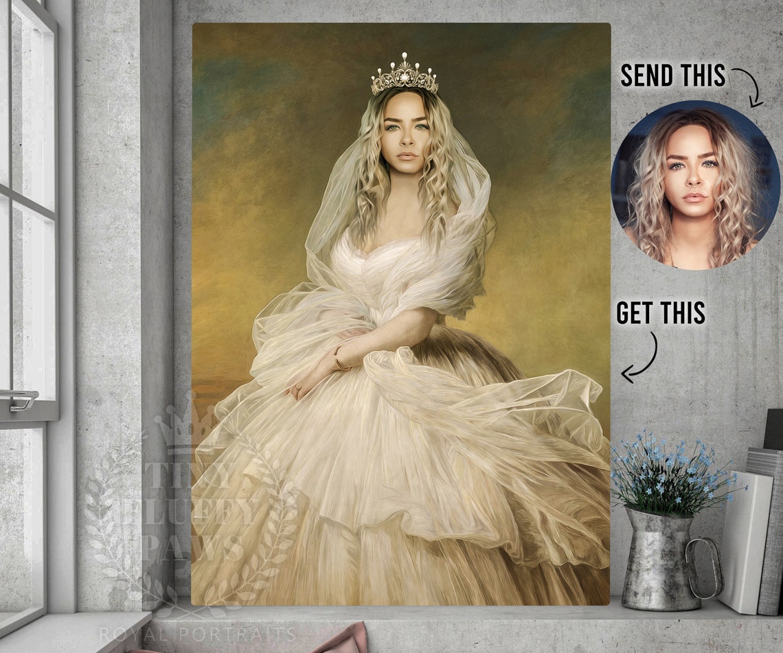 Custom Human Portrait Royal Woman Portrait Mothers Day Gift - Etsy