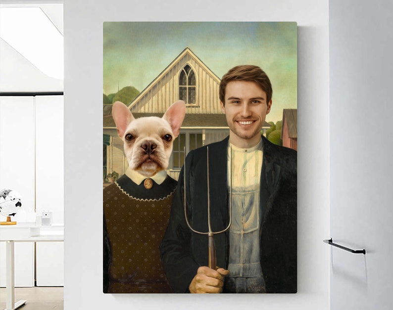 Custom American Gothic Portrait From Your Photo Personalized - Etsy