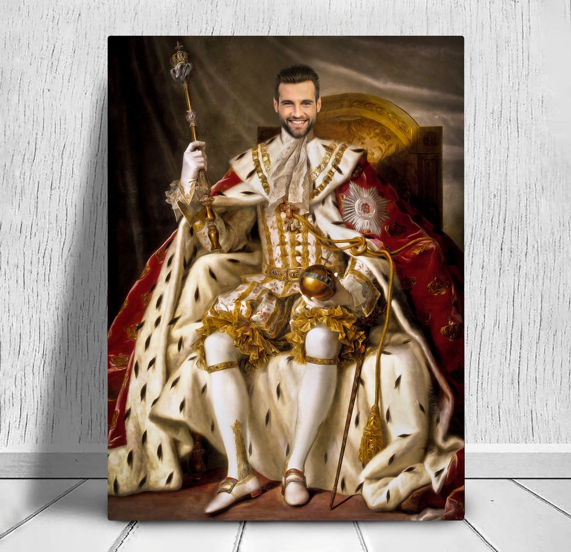Custom Human Portrait, Royal Man Portrait, Father's Day Gift Dad Regal ...