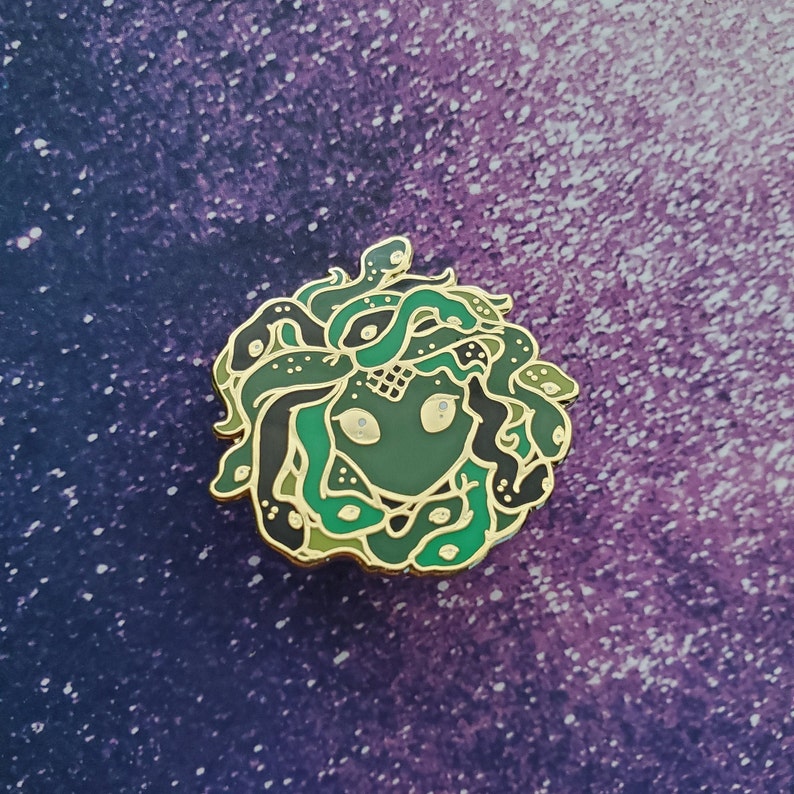Medusa Sprite Pins. 1.25 Gold Greek Mythology | Etsy