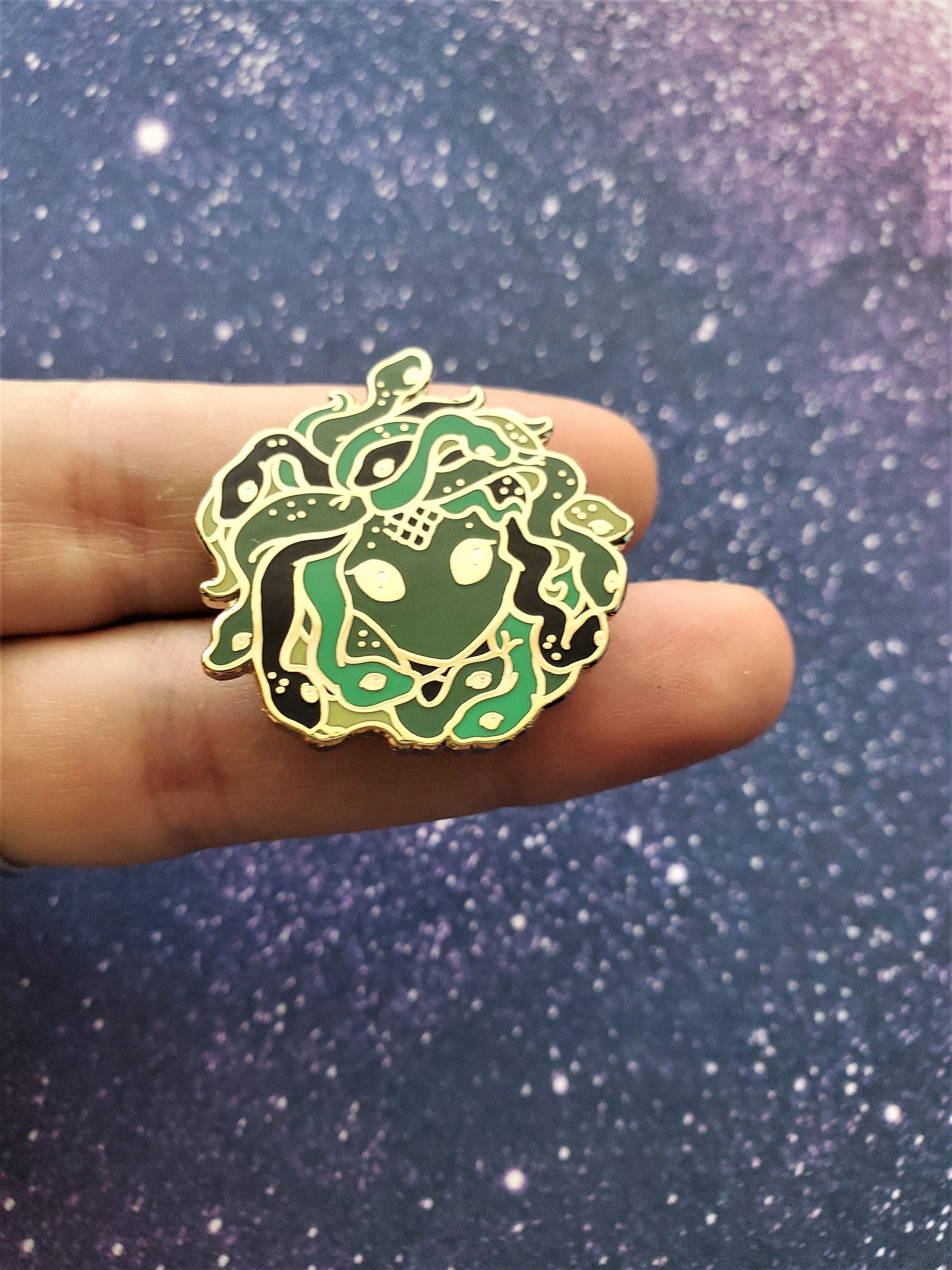Medusa Sprite Pins. 1.25 Gold Greek Mythology | Etsy