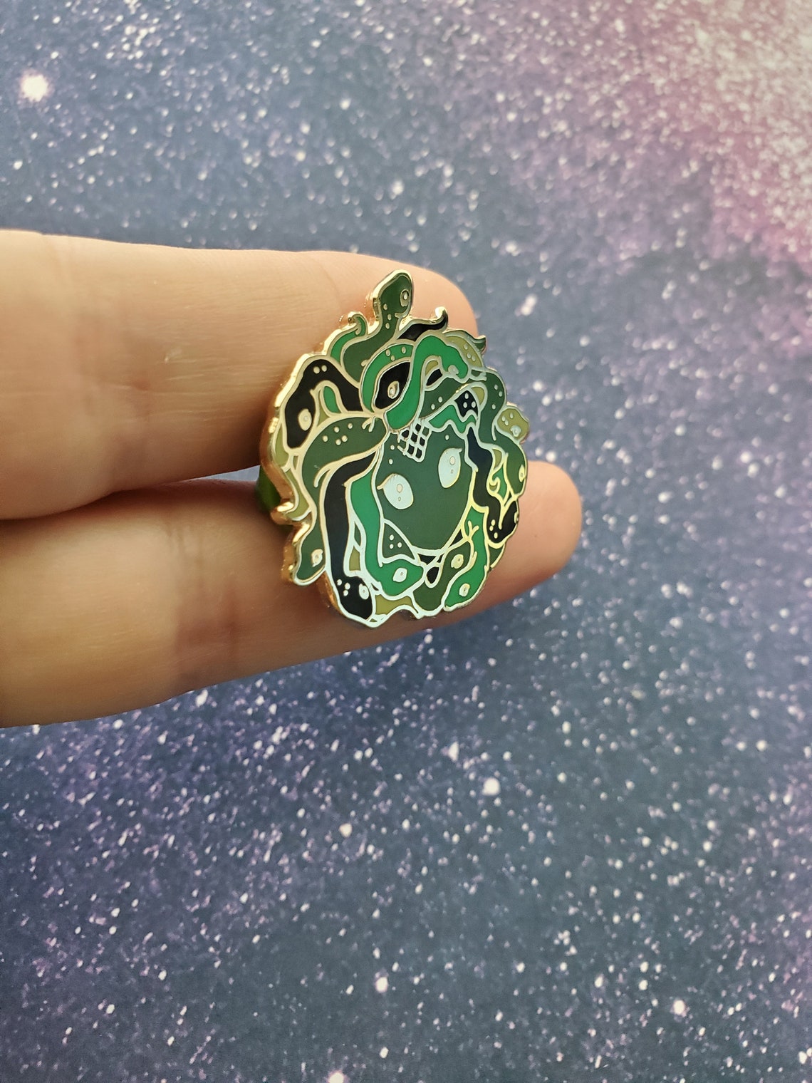 Medusa Sprite Pins. 1.25 Gold Greek Mythology | Etsy