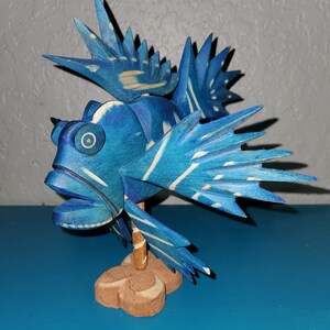 Wood Fish Decor, Lionfish, Carved Fish Statue, Fishing Gifts ...