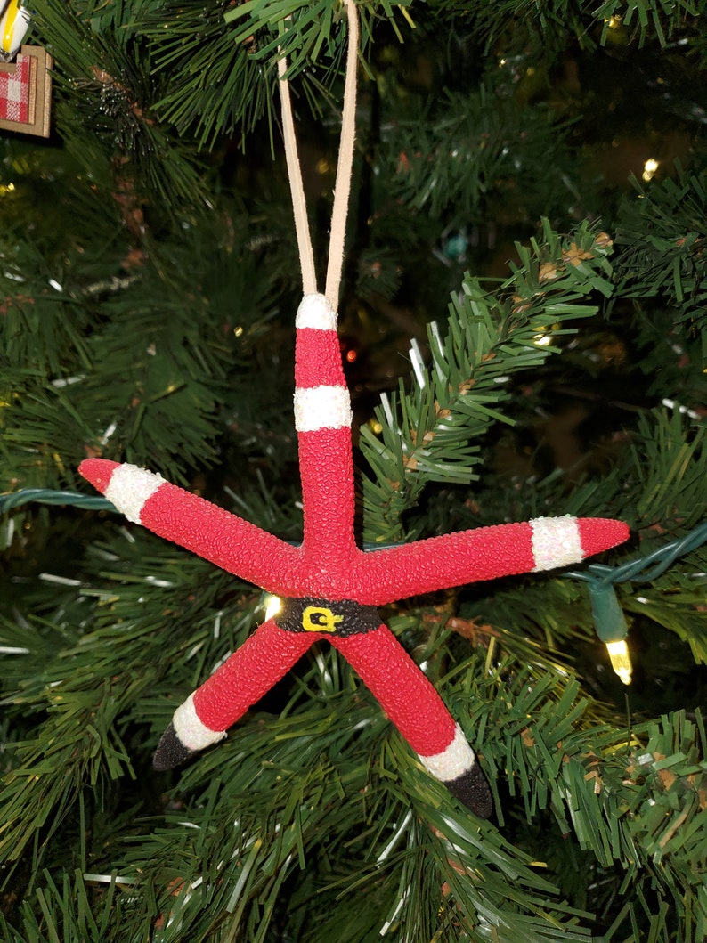 Santa Starfish Ornament - Etsy