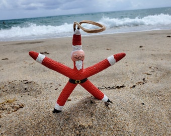 Large Santa Starfish Ornament, Santa Clause, Christmas Ornaments ...