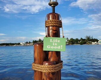 Patio Posts 3 Tiered Dark Brown Nautical Art , Approx. 5 Round Logs, 23 ...