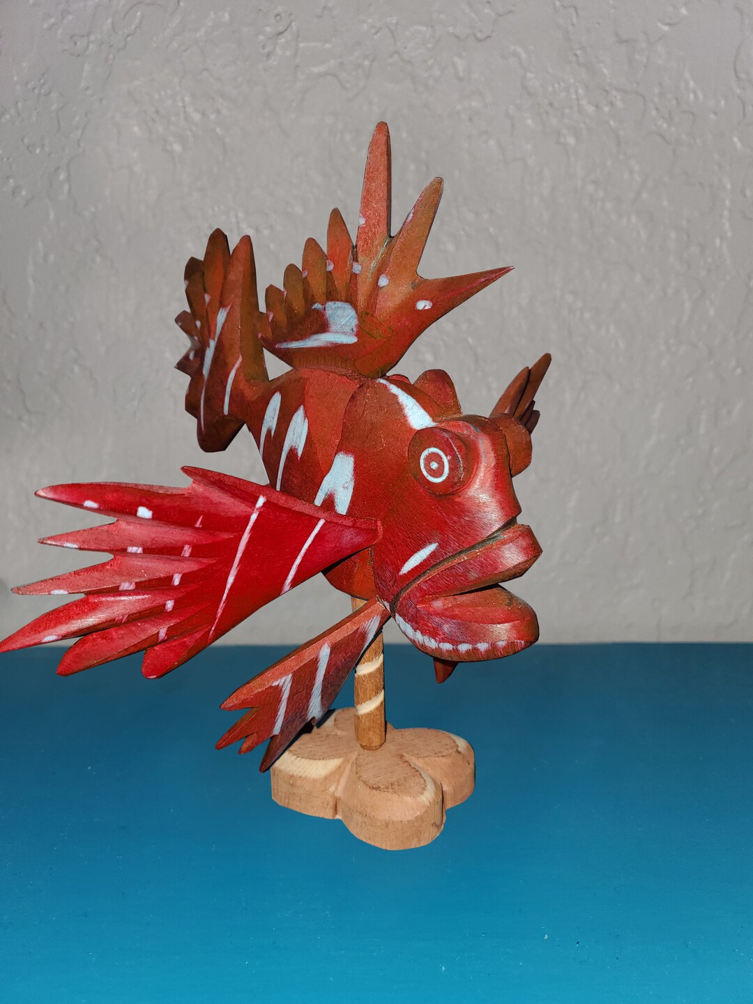 Wood Fish Decor, Lionfish, Carved Fish Statue, Fishing Gifts ...