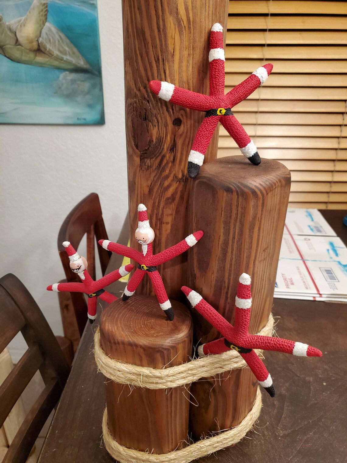 Santa Starfish Ornament - Etsy