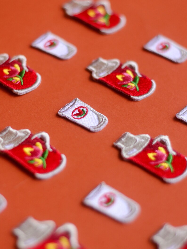 Vintage Flask and Glass Iron on Patch - Etsy