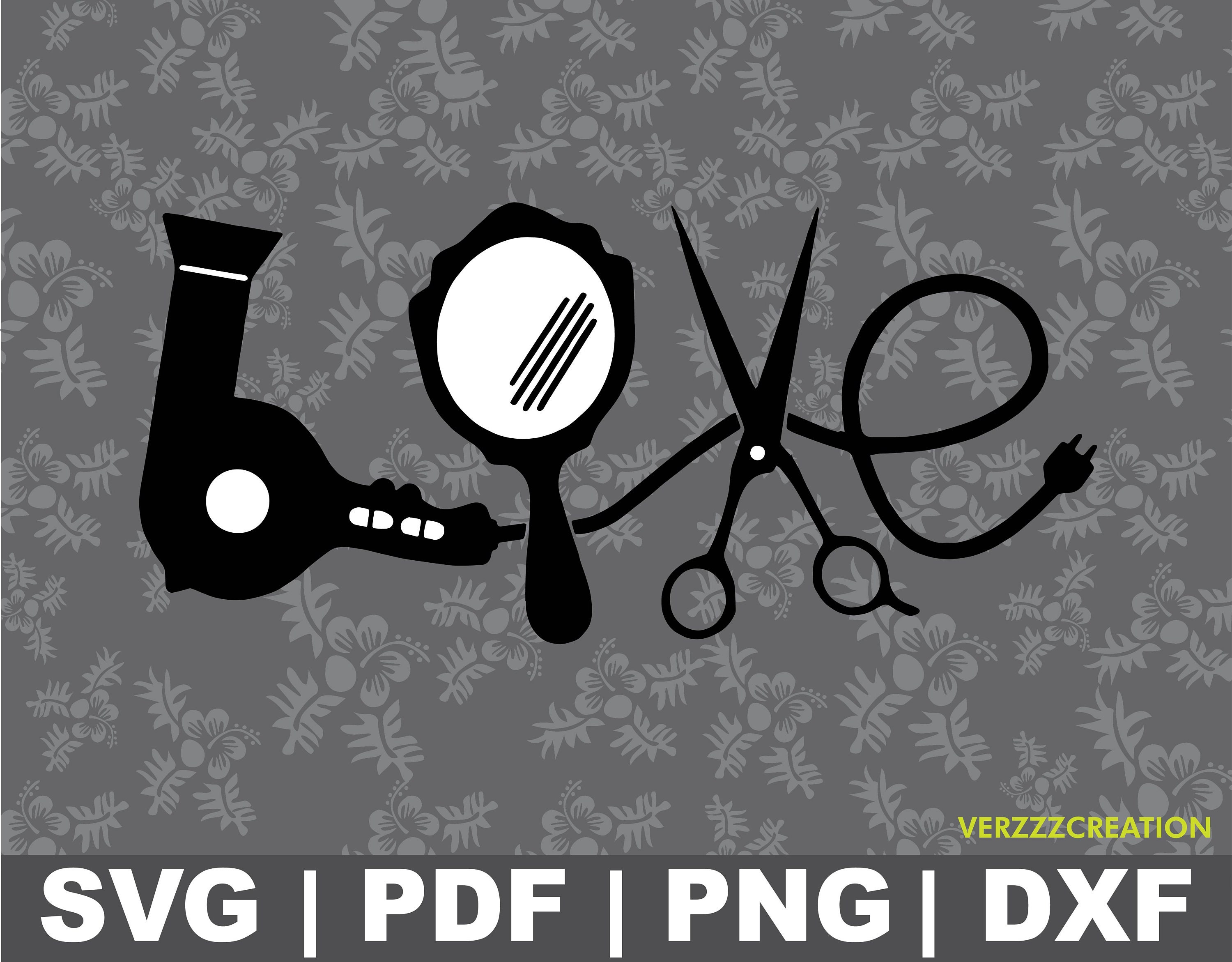 Love Hair Stylist Svg File Hairdresser Svg Hair Dryer Svg Etsy