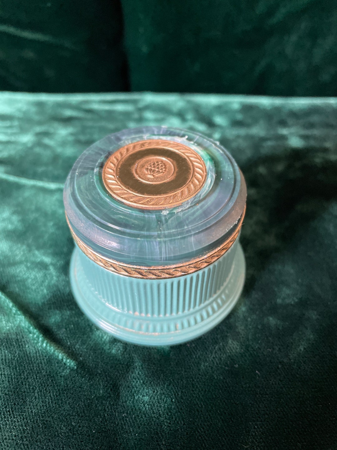 Vintage Avon Regence Cream Sachet Perfume Pot Green Ribbed - Etsy