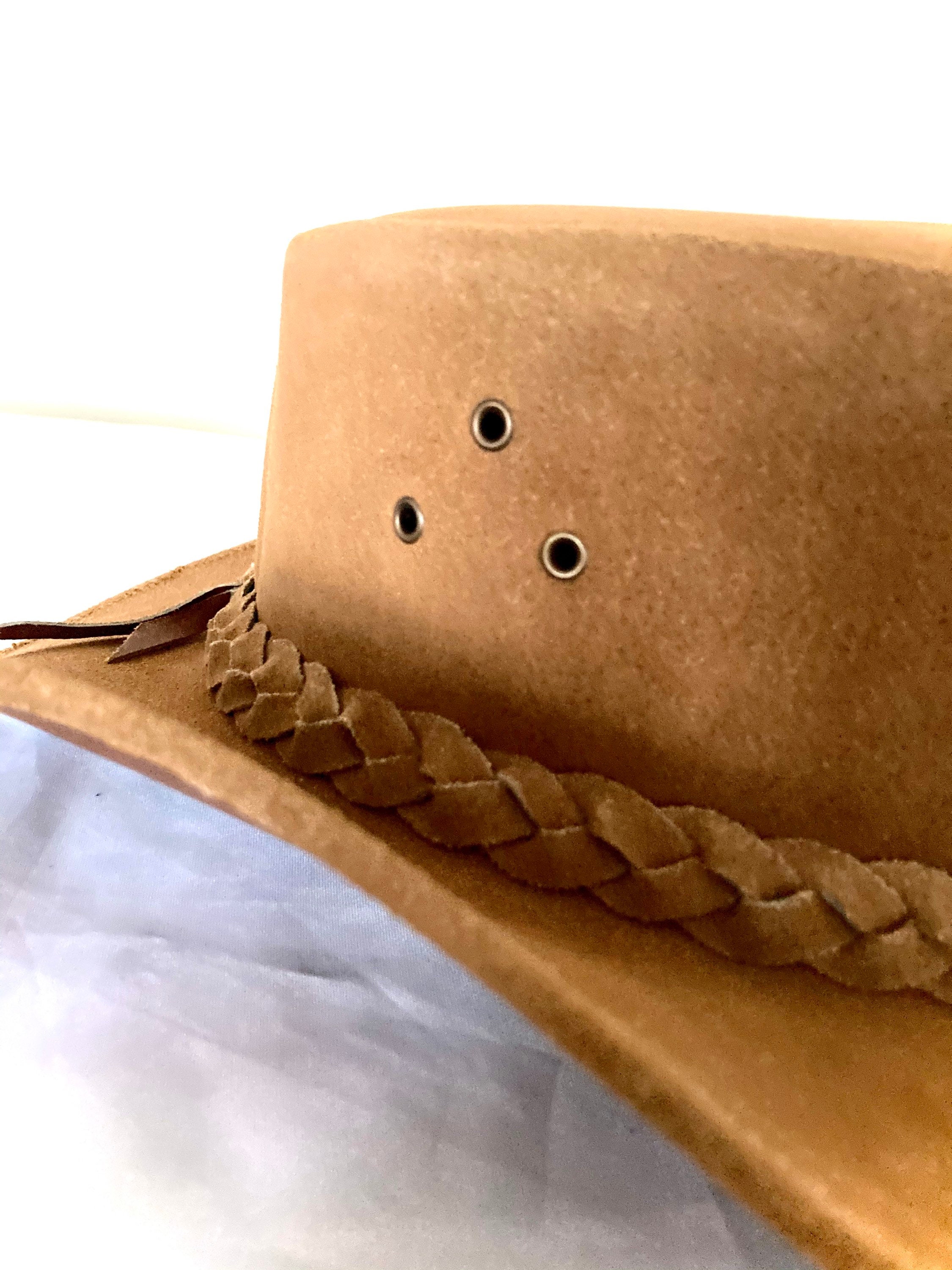 Stylish Leather Chin Strap Cowboy Hat Unisex Western Hat Real Suede ...
