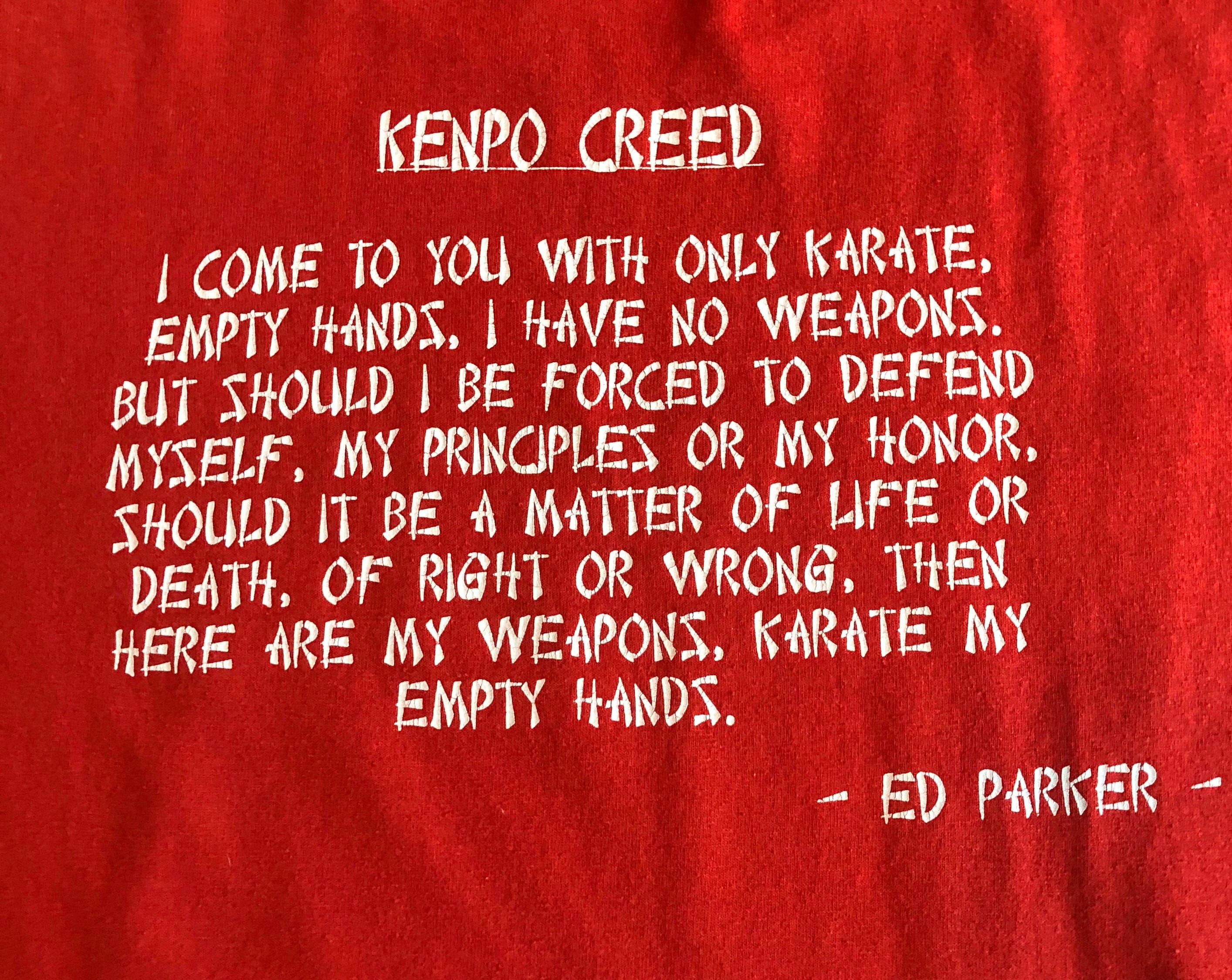 Vintage Karate Tee Shirt Unisex Adult Size Medium Kenpo Creed - Etsy