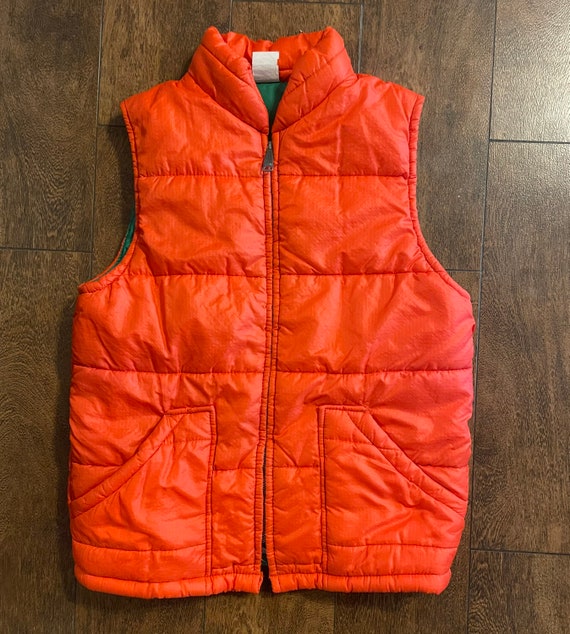 vintage bright orange puff - Gem