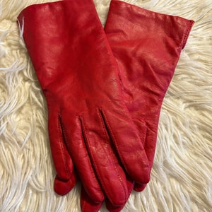 Vintage Red Leather Driving Gloves Womens Size Medium - Etsy