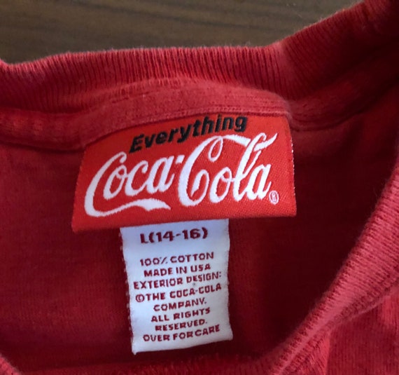 Rare! Vintage 90s Coca-Cola tee shirt kids size 14/16… - Gem