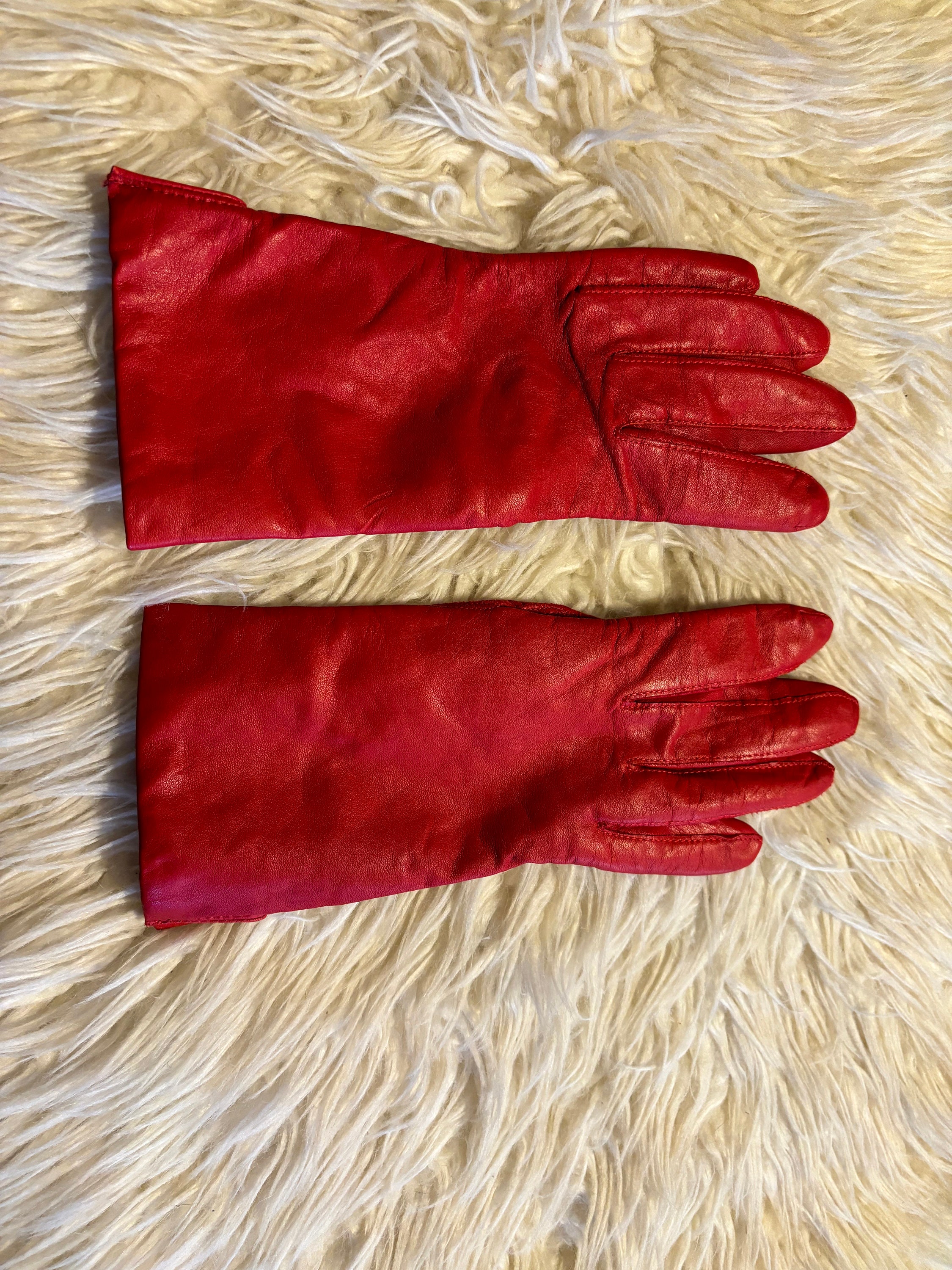 Vintage Red Leather Driving Gloves Womens Size Medium - Etsy