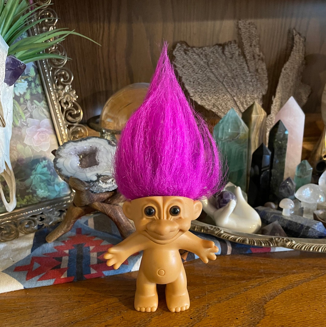Vintage Troll With Magenta Pink Hair - Etsy