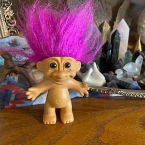 Vintage Troll With Magenta Pink Hair - Etsy