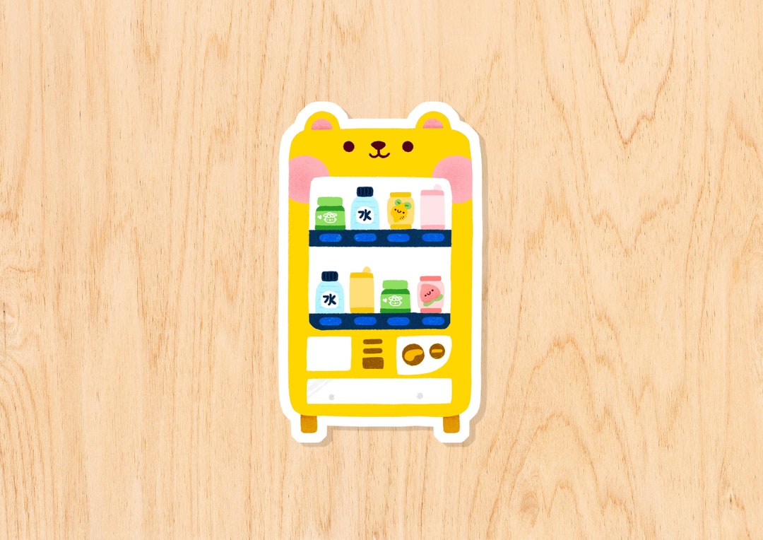 Cute Japanese Bear Vending Machine | 5 X 3cm | Matte Sticker | Nina ...