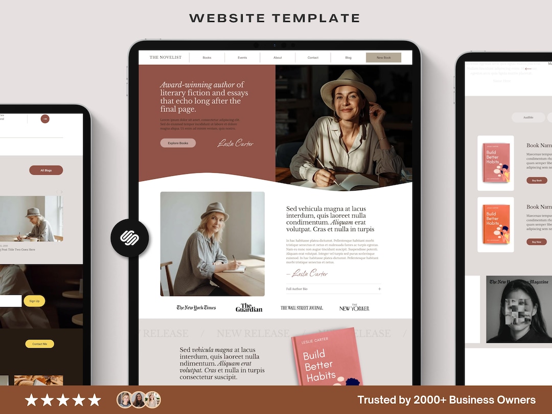 Squarespace 7.1 One Page Website Template for Writers, Authors ...