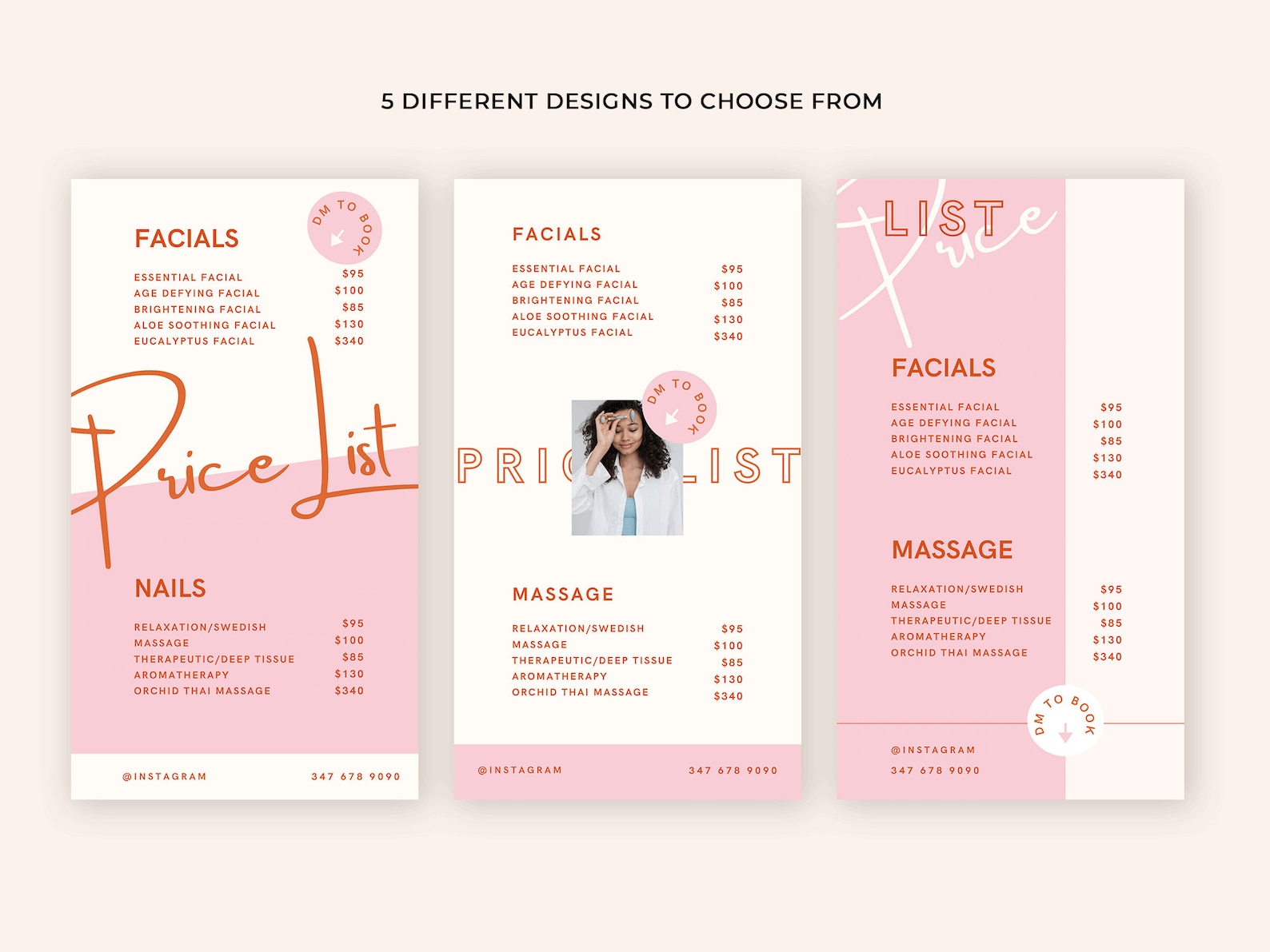 Price List Template, Editable Price List Canva Instagram Template ...