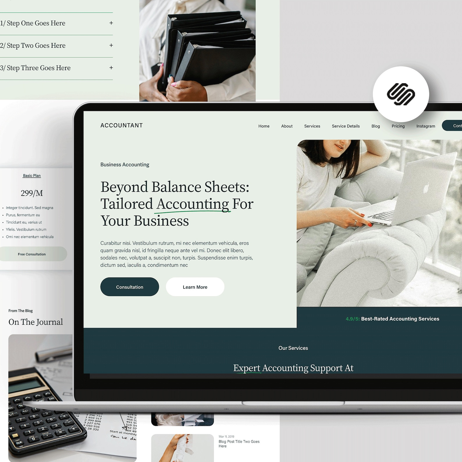 Accountant Squarespace 7.1 Website Template/ CPA Consultant Freelance ...