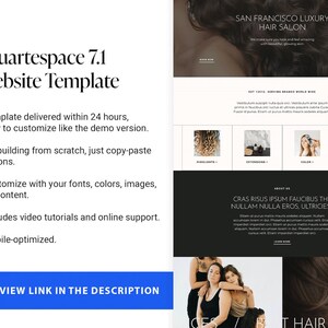 Website Template Squarespace 7.1 Hair Salon Spa Salon Esthetician ...