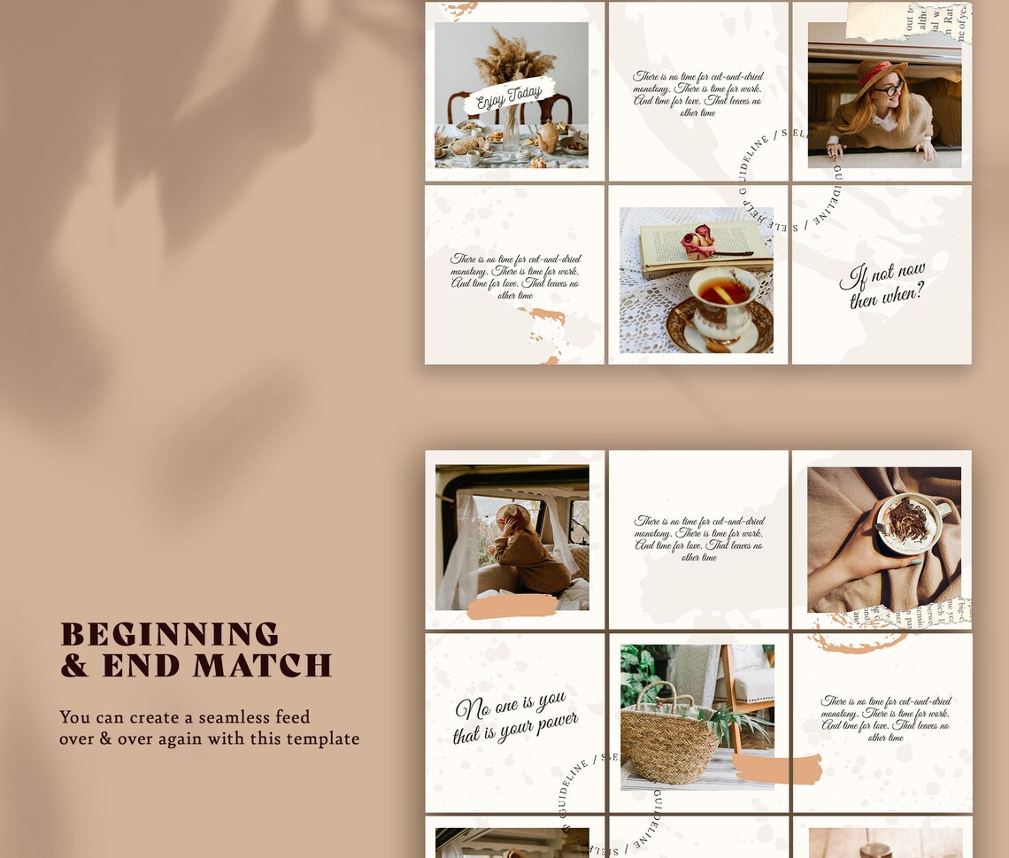 Instagram Puzzle Grid Feed Template Layout | Canva Social Media Post ...