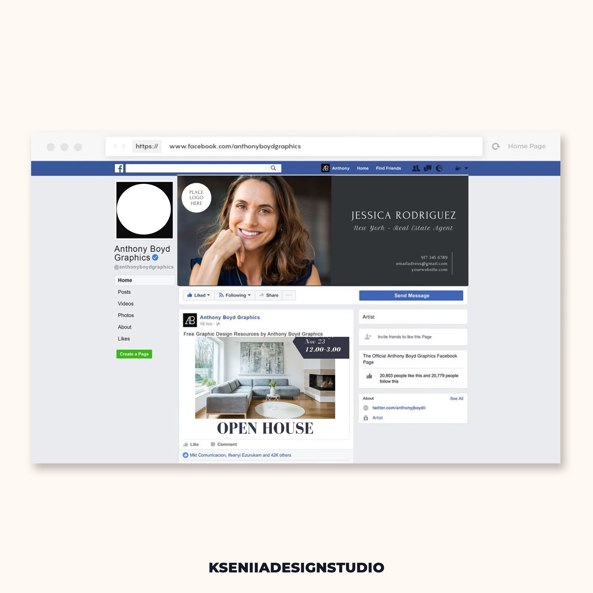 Realtor Facebook Cover Timeline Page Template | Real Estate Agent ...