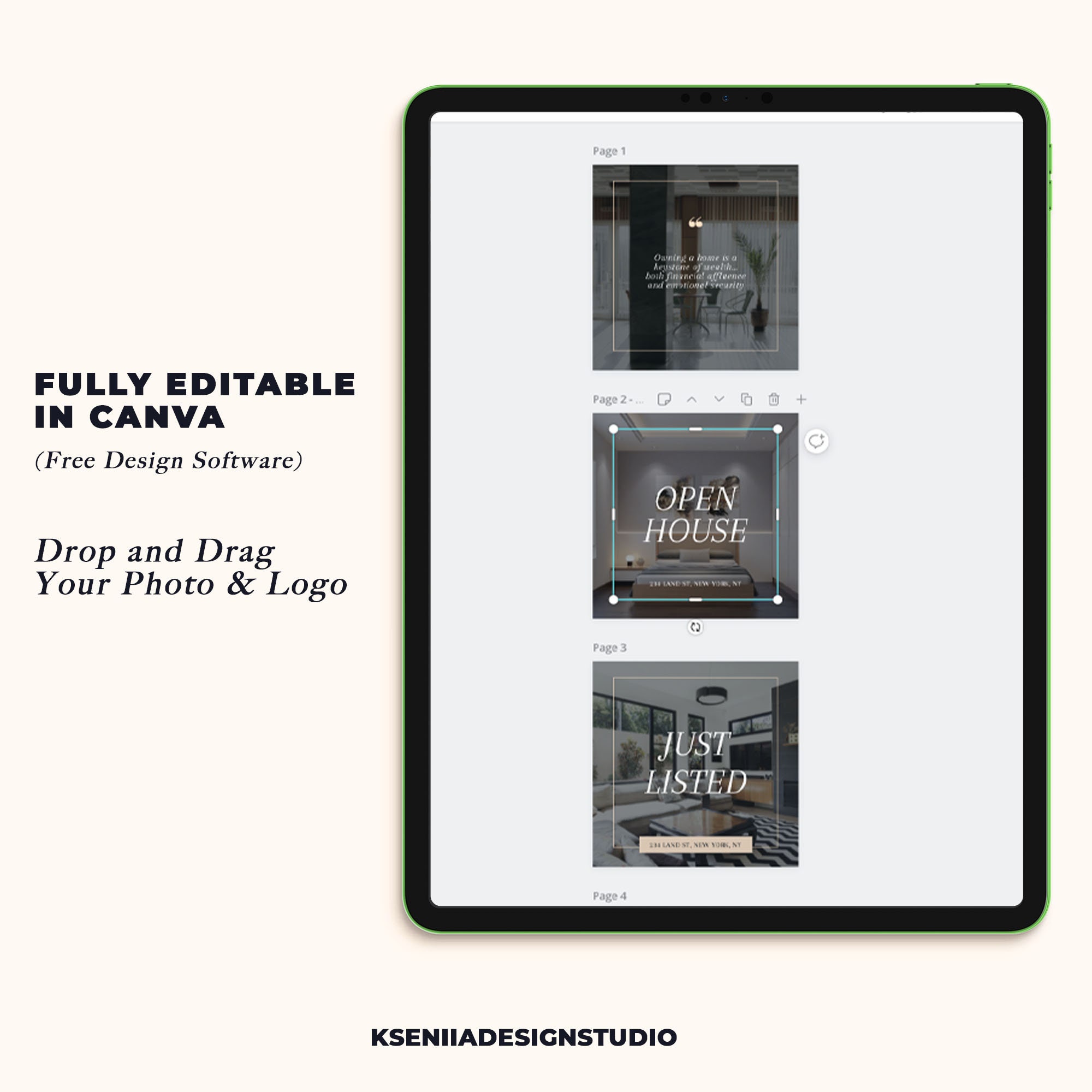 Real Estate Instagram Post Templates Set Canva Realtor Feed Layout ...