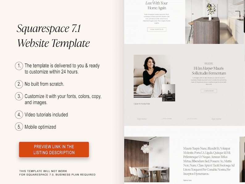 Website Template Squarespace Interior Designer / Architect - Etsy