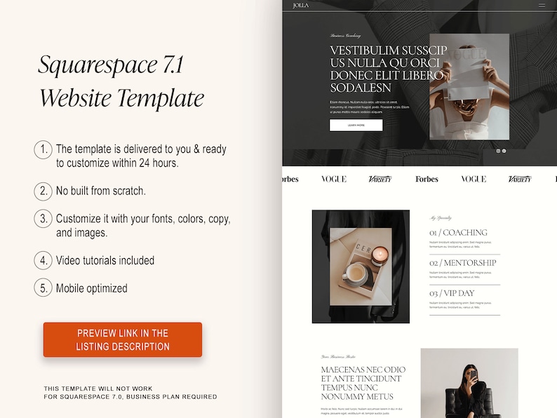 Squarespace 7.1 Website Template Layout / DIY Website Layout - Etsy