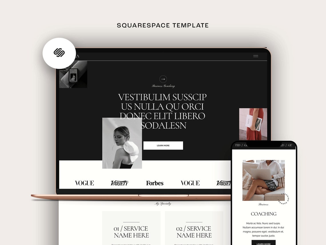 Luxury Squarespace 7.1 Website Template / DIY Website Layout - Etsy