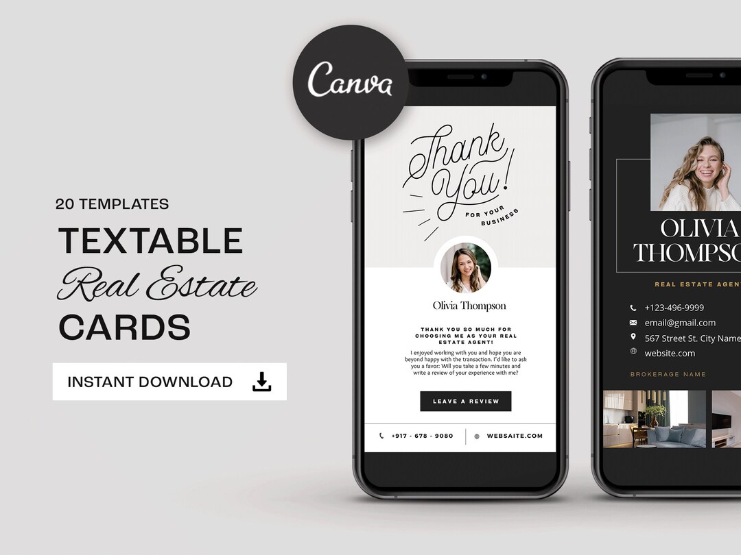 Realtor Digital Business Card Bundle | Textable Cards | Real Estate ...