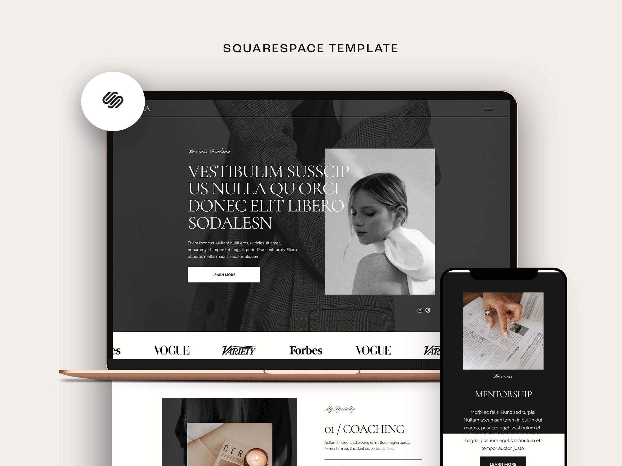 Squarespace 7.1 Website Template Layout / DIY Website Layout Templates ...
