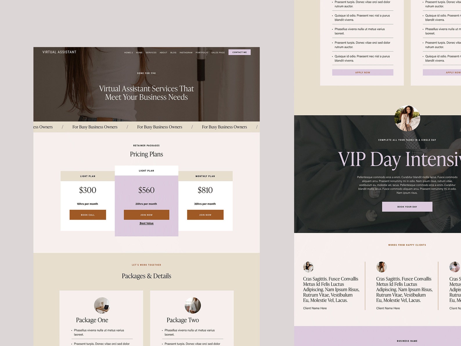 Virtual Assistant Squarespace 7.1 Website Template / Business Coach Coaching / Portfolio ...