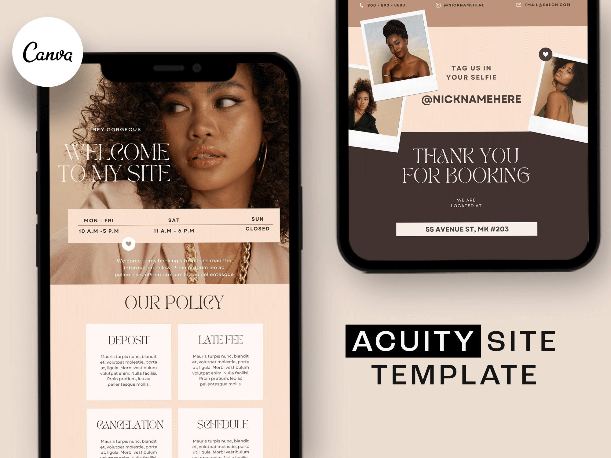 DIY Acuity Site, Acuity Scheduling Template, Booking Site Template ...