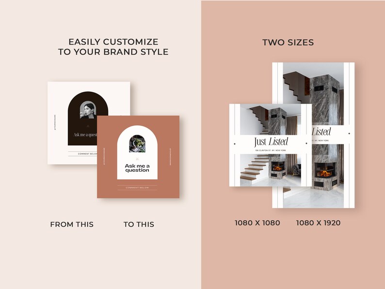 Real Estate Instagram Post Templates Set | Canva Realtor Feed Layout ...