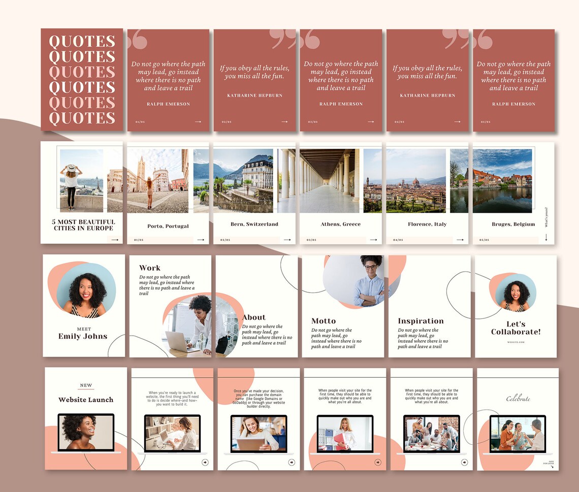 96 Instagram Carousel Template Layout | Customizable Canva Social Media ...